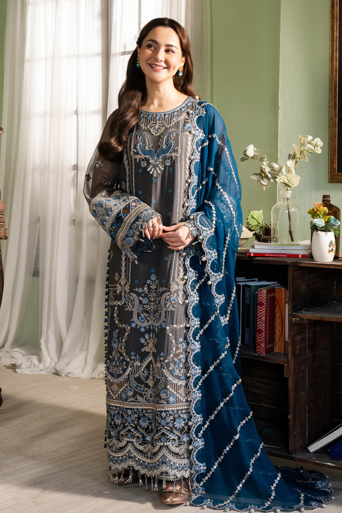 Pakistani Chiffon Dress, Ready to wear - Eastern Clozet